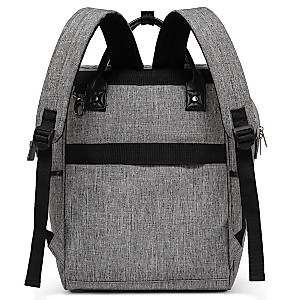 VASCHY Laptop Backpack, Vintage Water Resistant Anti-theft Travel Backpack for Men and Women 15.6inch with USB Charging Port Charcoal Gray