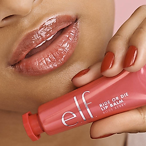 e.l.f. Ride or Die Lip Balm, Ultra-Hydrating Tinted Lip Balm, Infused with Jojoba Oil, Sheer Finish, Boss Berry, 0.42 Oz (12g)