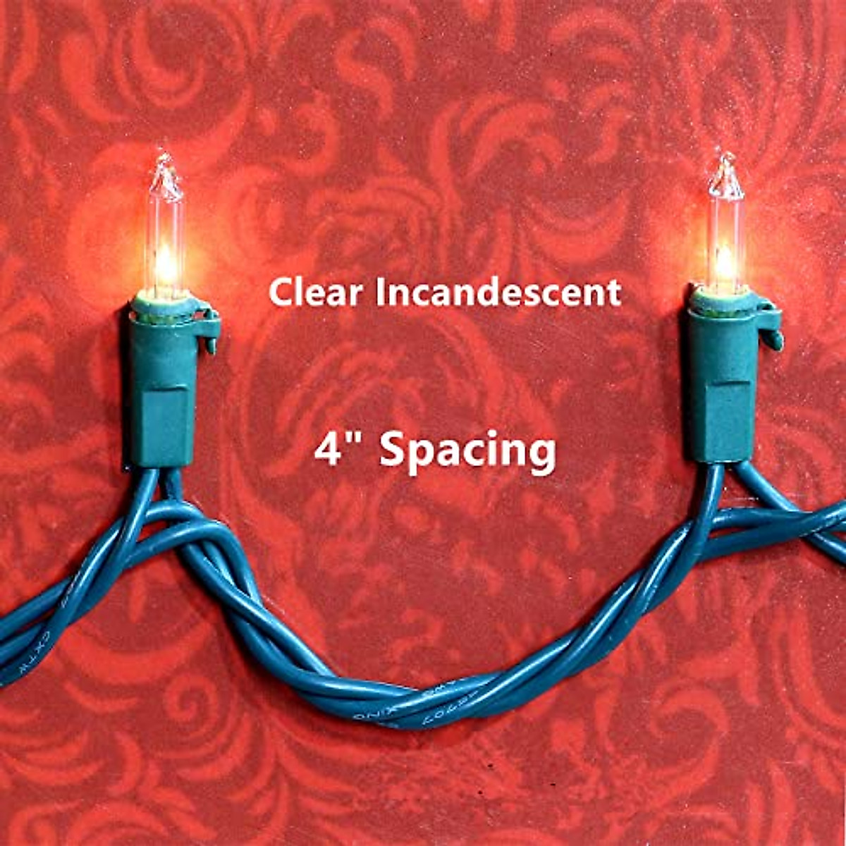 JinBest 200 Clear Bulb Green Wire Christmas Lights, UL Certified and Commercial Mini Light Set, Pack of 2 Sets 100 Light, for Indoor Outdoor Party, Garden, Patio.