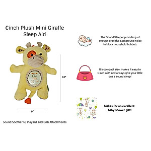 Cinch by dexbaby Plush Mini Giraffe - Sleep Aid Womb Sound Soother w/Playard and Crib Attachment