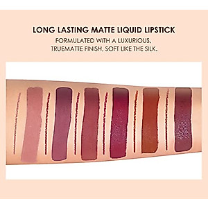 URQT 12pcs Lip Liner and Lipstick Makeup Set, 6 Velvety Matte Liquid Lipsticks + 6 Matching Smooth Lip Liner One Step Lips Makeup Kits Waterproof Long Lasting Matte Lipstick Gift Set