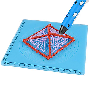 YILUFA 3D Printing Pen Silicone Pad Blue Copy Board Soft Mat Drawing Tool with Finger Caps,Material Silicone,170mm / 6.7in