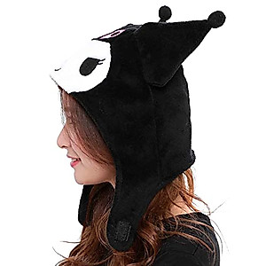 SAZAC Kigurumi Hat - Kuromi- Cozy Costume Beanie Cap - Adult Size