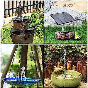 AISITIN 3W Solar Water Pump for Bird Bath, Solar Fountain Pump Kit with 6 Different Nozzles and 9.8ft Cable, Solar Pond Pump for Garden, Patio, Fish Tank, Pond and Outdoor