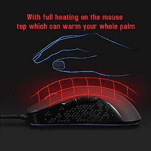 ValueRays Heated Mouse Quiet Click Heated Buttons Universal Size (Solid Black)