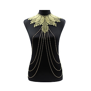 Fashion Bikini Body Chain Flower Collares Lace Necklace Jewelry For Women