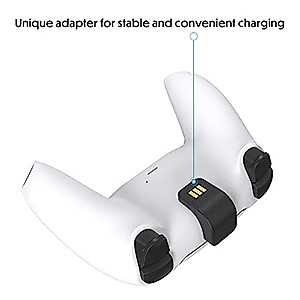 Wasserstein Charging Station Compatible with Sony Playstation 5 DualSense Controller - Make Your Gaming Experience Convenient with The PS5 Controller Charging Station (Black)