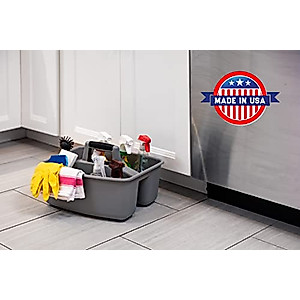 Mighty Tuff Rough and Rugged All-Purpose Cleaning Caddy, Grey/Black 2 Count (CD0170)