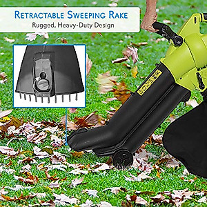 Serene Life Electric Leaf Blower, Vacuum & Shredder Mulcher | 3-in-1 Home & Garden Lawn Tool with Blower Vac Bag (SereneLife PSLHTM34), Black