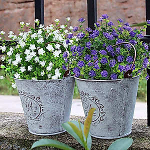 JyiHope Artificial Fake Flowers Boxwood, Faux Flowers Plants Outdoor UV Resistant Greenery Shrubs Indoor Outside Hanging Planter Home Porch Garden Farmhouse Decor (6 Bundles, Pink)