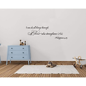 Summerjokes I Can Do All Thing Through Christ Who Strengthens Me Funny Inspiring Wall Sticker Decal Vinyl Sticker, Believe In Family Living Room Office School Classroom Library Gym Art Wall Decoration