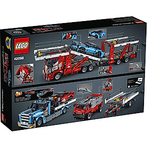 LEGO Technic Car Transporter 42098 Toy Truck and Trailer Building Set with Blue Car, Best Engineering and STEM Toy for Boys and Girls (2493 Pieces)