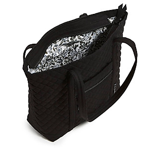 Vera Bradley Women's Cotton Small Vera Tote Bag, True Black, One Size