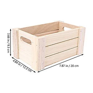 Cabilock Farmhouse Wood Planter Small Crate Wooden Desktop Storage Organizer Remote Control Caddy Holder Wood Box Container for Desk Office Supplies Home and Table S Decorative Box Wood Flower Pot
