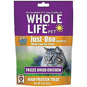 Whole Life Pet Freeze Dried Chicken Cat Treats - Human Grade - One Ingredient - Sourced and Made in The USA