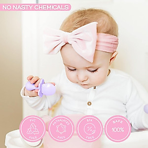 Grabease Baby Spoons Baby Led Weaning Supplies Toddler Forks Baby Feeding, BPA-Free & Phthalate-Free for Baby & Toddler, 2 Sets, Blush and Lavender