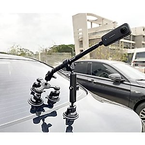 Fotoleey Suction Car Mount for Insta360 x3, x2, One RS Compatible with GoPro Hero 11, Hero 10, Hero 9, Max —Camera Triple Suction Mount Kit for Action Cameras (Stick is Not Included)