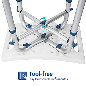 GreenChief Heavy Duty Shower Chair 500lb, Shower Stool with Padded Bath Seat, Small Shower Seat for Inside Shower, Narrow Bathtub Chair for Elderly, Senior, Handicap & Disabled