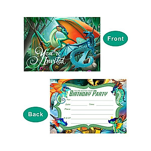 ZPLHBHX Birthday Party Invitation Cards, Blue, 16 Count