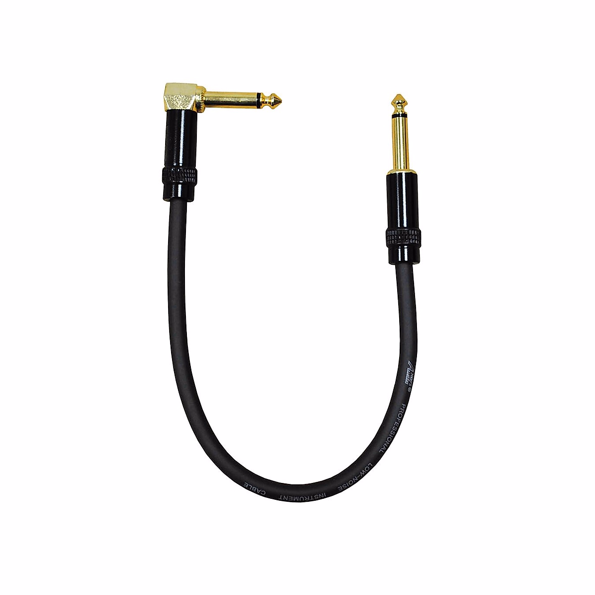 Audio 2000s E28101 1/4" TS Right Angle to 1/4" TS 1 Feet Patch Cable