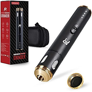 ZHENGHAI P1 Electric Herb and Spice Grinder, USB Rechargeable Fast Grinding With Portable Storage Bag, Cleaning Brush (Black)