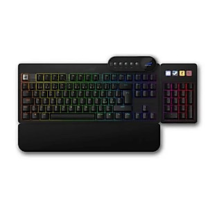 Mountain Everest Max Mechanical Gaming Keyboard - USB Hub - Cherry MX Hot-Swappable Switches - RGB Backlit (Midnight Black, Red - Linear & Quiet)