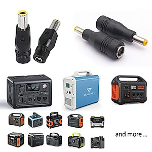 DC 8mm to DC 5.5mm Connectors Adapter for Jackery Ravpower Goal Zero X-Dragon Golabs Bluetti Milin Portable Backup Power Station Rechargeable Battery Pack Solar Generators - 1 set