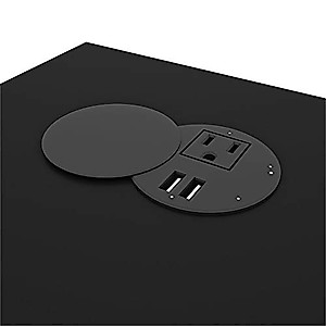 Bestar Norma L-Shaped Desk, 71W, Black & Bark Gray