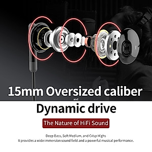 Kimwood Wired Earbuds with Microphone, Wired Earphones in-Ear Headphones HiFi Stereo, Powerful Bass and Crystal Clear Audio, Compatible with iPhone, iPad, Android, Computer Most with 3.5mm Jack