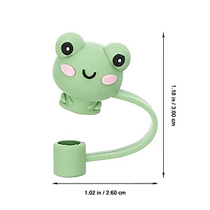 Healeved 8pcs Straw Dust Cap Protective Cap Frog