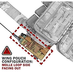 ACETAC Tactical Chest Rig with 5.56/7.62 Magazine Pouch Holder, Pistol / Wing Pouch, Molle Dangler Pouch, Adjustable H Harness (Multicam)