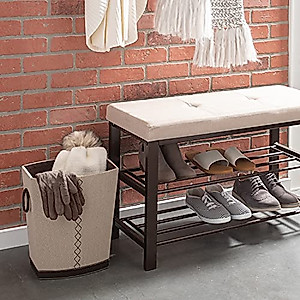 Organize It All Multi-Purpose Basket | Dimensions: 8" x 13.5" x 12" | Open Top | Great Storage | Home Organization | Handles for Easy Movement | Great for Office | Living Room | Beige