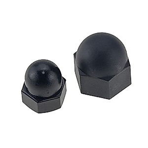 10PCS Black M3 M4 M5 M6 M8 M10 M12 Nylon Bolt Nut Dome Protection Caps Covers Exposed Hexagon Plastic Decorative Acorn Cap Nuts (Size: M4, Color: Black)