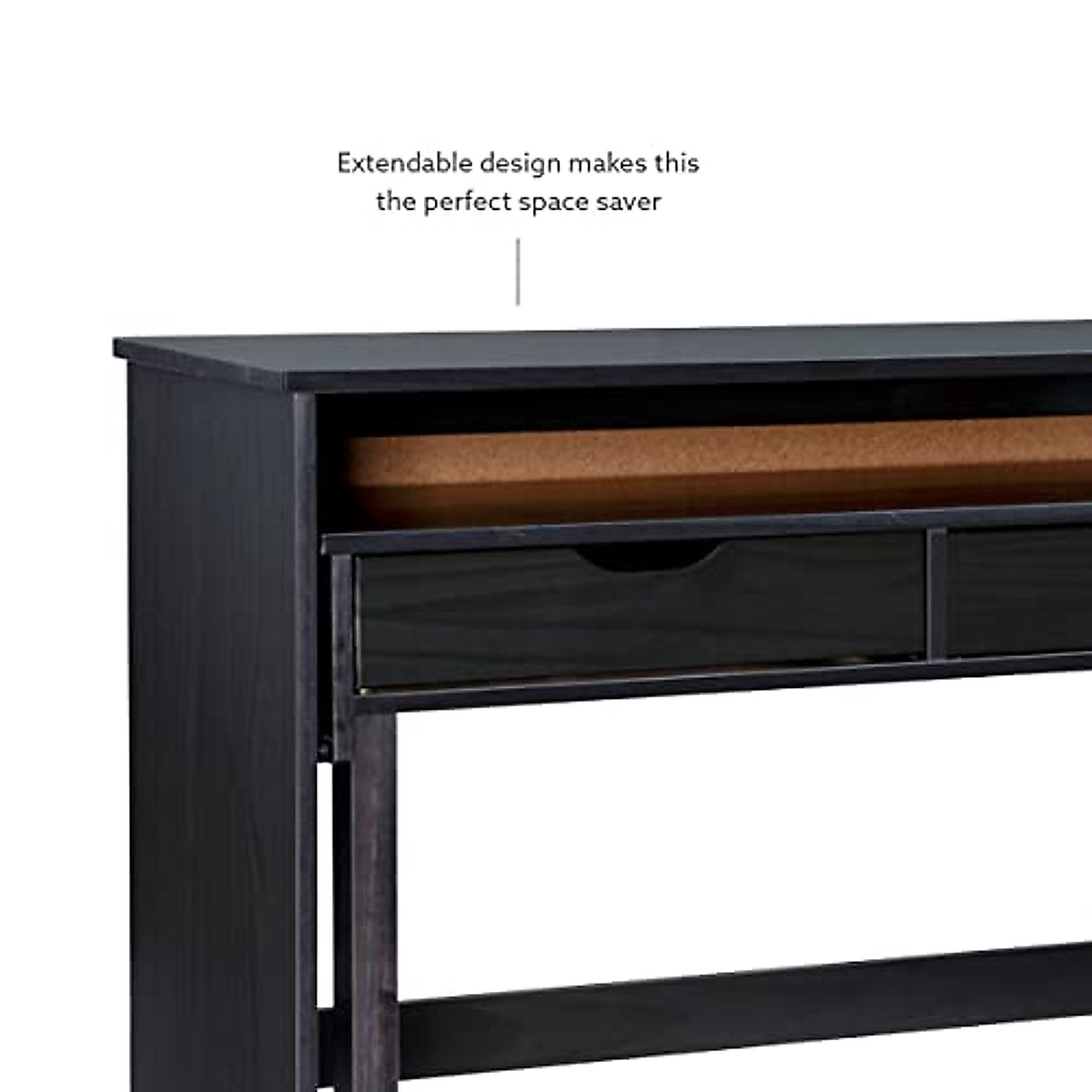 Linon Home Decor Products Black Extendable Console Linon Corinne Desk