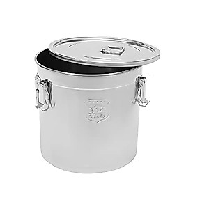 DNYSYSJ Stainless Steel Airtight Canister, Cereal Container with Airtight Lid and Handles Rice Bean Flour Oil Storage Bucket Sugar Milk Canisters for Home Kitchen Counter Storing Food (33L)