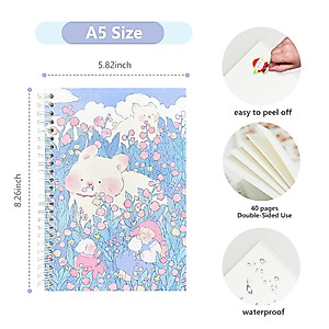 Reusable Sticker Storage Book Collecting Album Blank Stickers Organizer Book A5 Size with 40 Sheets Blank Release Paper for Stickers Holder Collection (BLUE-2)