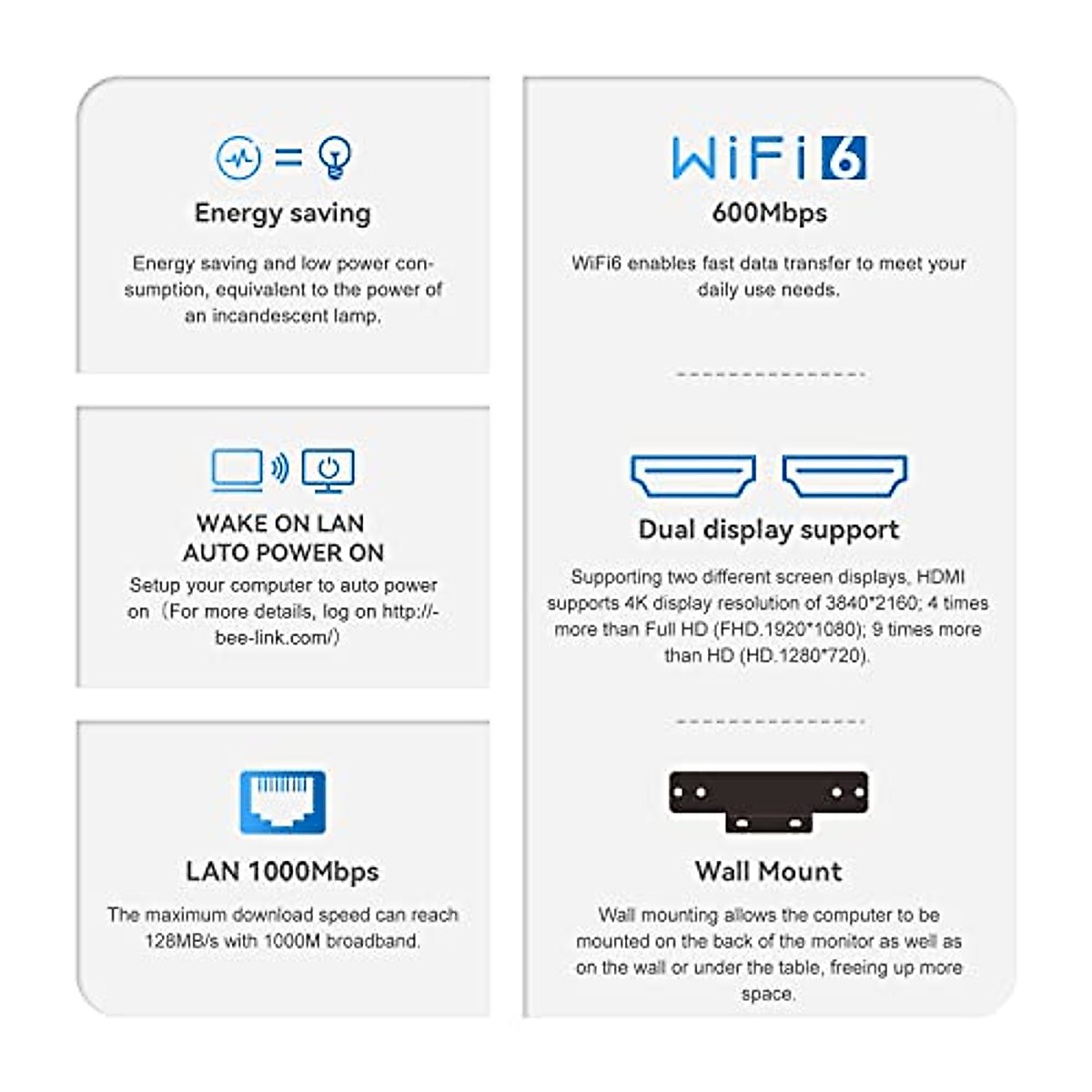 Beelink Mini PC,12th Intel Alder Lake-N100 up to 3.4 GHz, 16GB DDR4/500GB PCIE M.2 SSD, Mini Desktop Computer Support 4K@60Hz Dual HDMI, USB3.2, WiFi 6 BT 5.2, Gigabit Ethernet