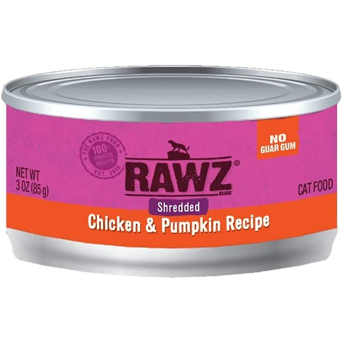 Rawz Natural Premium Canned Cat Wet Food Shredded -12 Pack Chicken Variety Bundle - 4 Flavors - (Chicken & Duck, Chicken & Liver, Chicken & Pumpkin, Chicken) with Hotspot Pets Food Bowl - (3oz Cans)