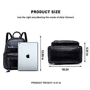 AMELIE GALANTI Small Black Backpack Purse For Women,Womens Casual Leather Daypack Backpacks