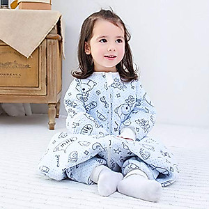 Happy Cherry Baby Girls One-Piece Rompers Sleeping Bag Warm Jumpsuit Wearable Blanket Sleepwear 100% Cotton XXL Blue