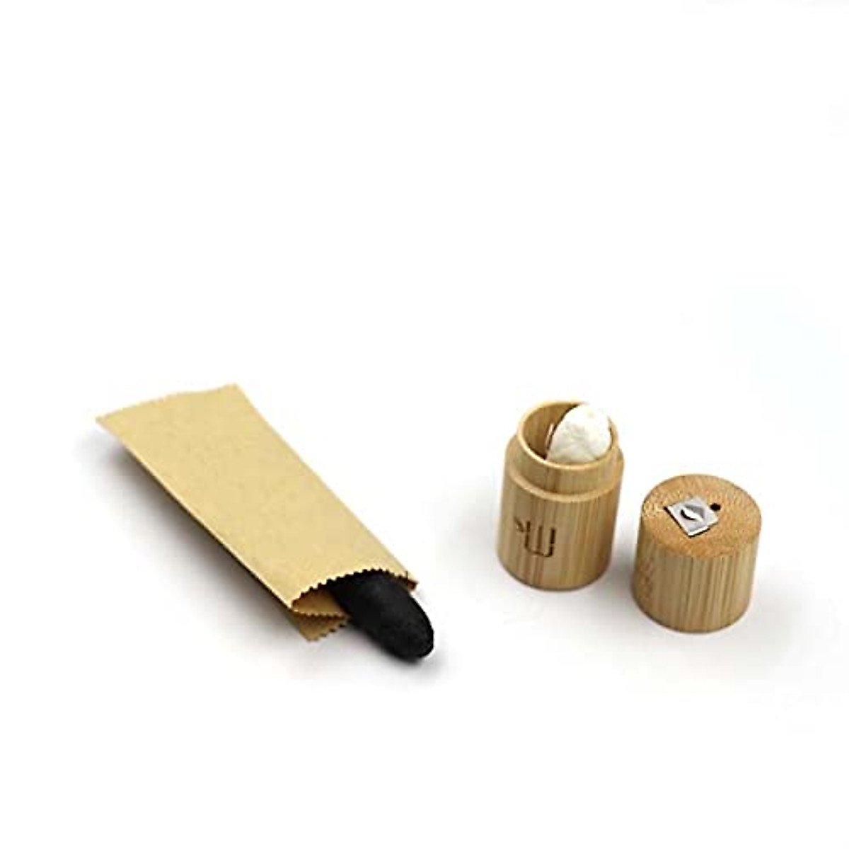 Dental Floss threaders 12PCS Biodegradable bamboo charcoal dental floss with refillable bamboo container | Free refill | Natural candle wax | 30M x 12| Corn and charcoal floss, | Environmental protect