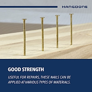 HangDone Nails Assortment 250-Pieces 4 Sizes, Brass Plated