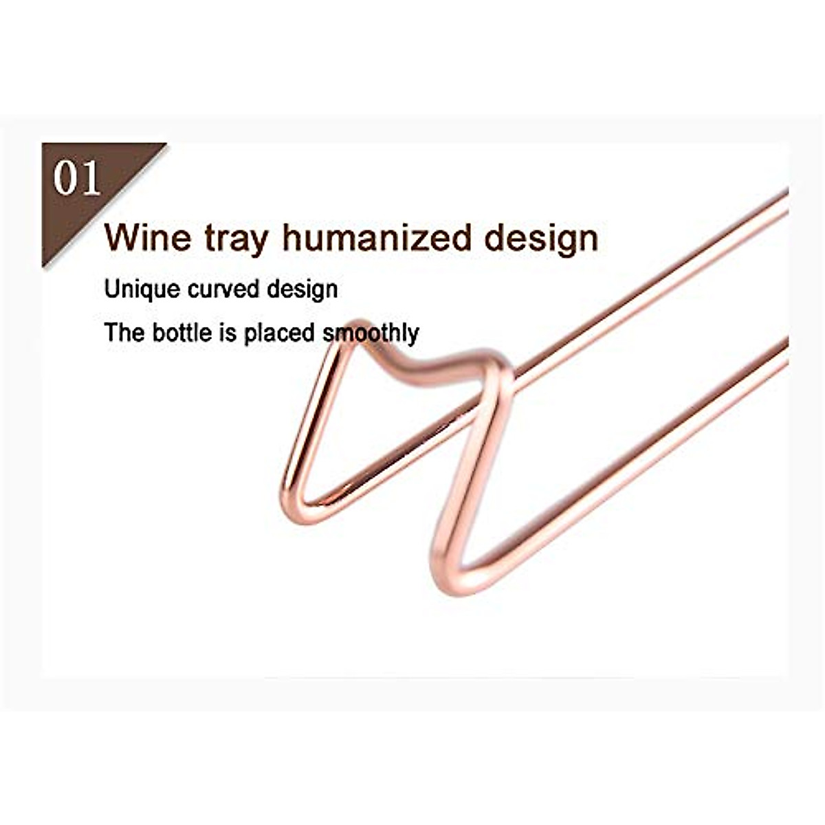 CdyBox Creative Metal Red Wine Rack Single Wine Bottle Holder Rack Display for Home Living Room Wine Rack (Rose-Gold)