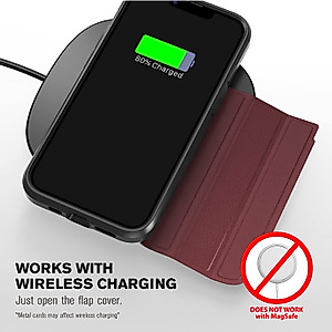 VENA Wallet Case Compatible with Apple iPhone 13 (6.1"-inch), vCommute (Military Grade Drop Protection) Flip Leather Cover Card Slot Holder with Kickstand (Rose Gold)