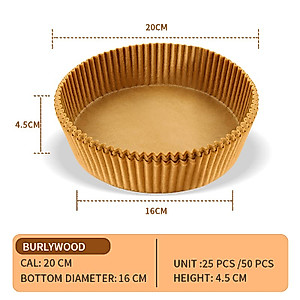 Air Fryer Parchment Paper Pan 6.5" Non-Stick Disposable Baking Paper Liners Unperforated Round Air Fryer Sheets For Baking Roasting Microwave Oven (100, Natural)