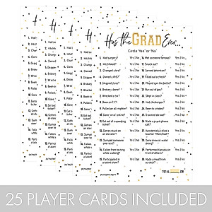 DISTINCTIVS Grad Party Games, Has The Grad Ever Graduation Party Game - 25 Count