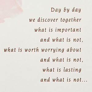 Hallmark Birthday Card for Wife (Roses with Pattern), Red, Blue