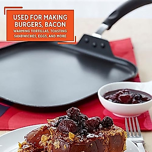 IMUSA USA 11" Nonstick Gourmet Square Griddle, Black