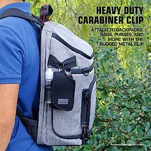 USA Gear Vape Pen Travel Case Belt Bag with Belt Loop & Carabiner Clip - Elastic Neoprene Vaporizer Pen Carry Case, Travel Pouch Fits E Juice, Mod Tanks, Cart Battery, Fits Most Vape Box Mod Kits