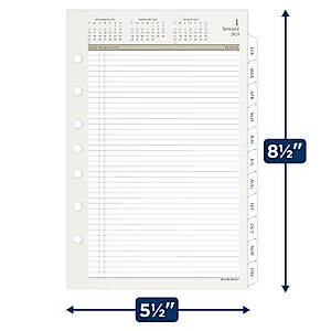 AT-A-GLANCE 2024 Daily Planner Two Page Per Day Refill, 5-1/2" x 8-1/2", Desk Size, Loose-Leaf (481-225-24)